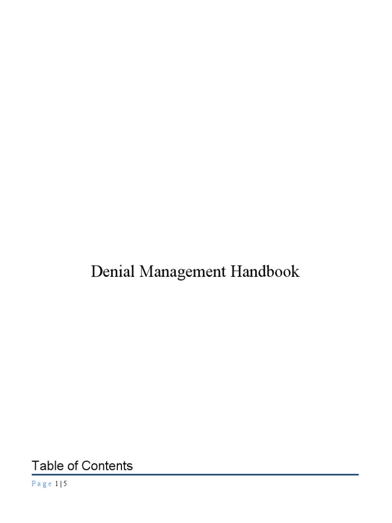 Denial Management Handbook | PDF | Medical Record | Patient