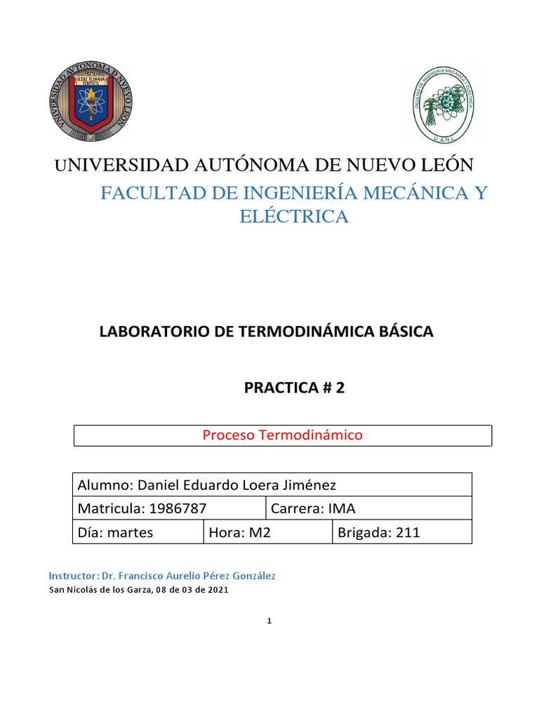 Practica 2 - Lab Termo Básica | PDF | Termodinámica | Calor