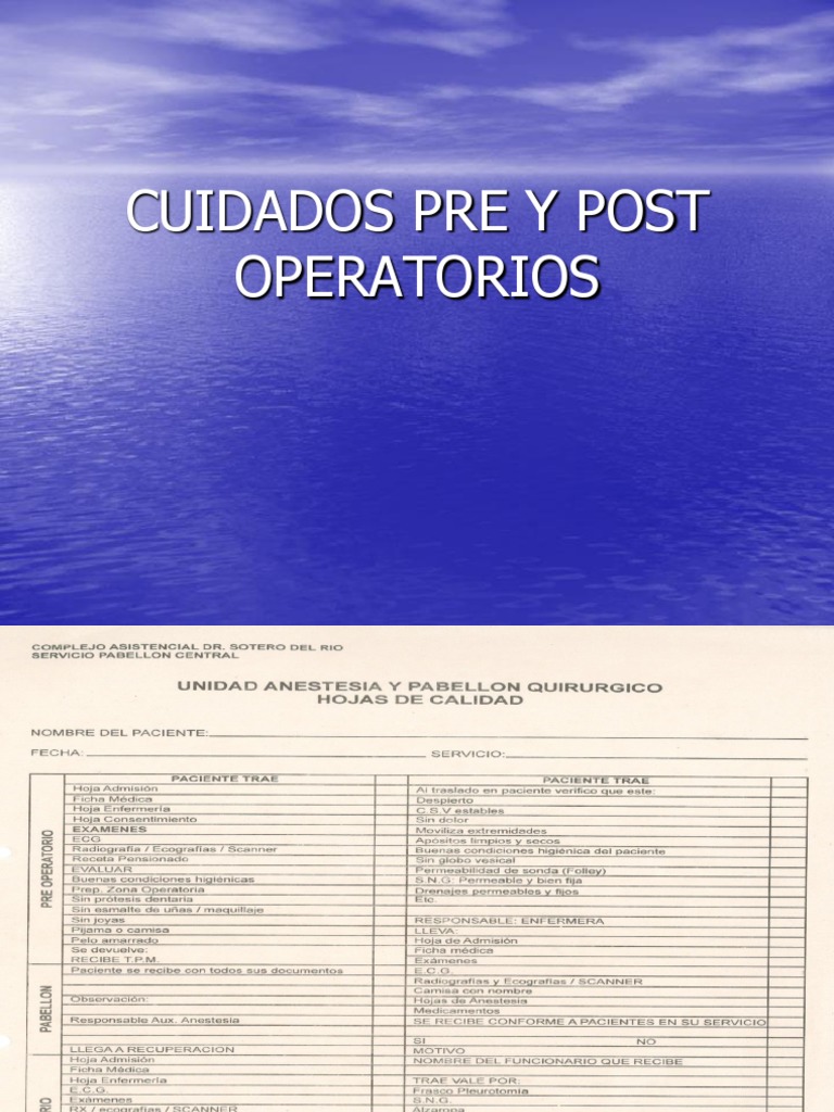 2 Cuidados - Pre - y - Post - Operatorios | PDF | Cirugía | Medicina CLINICA