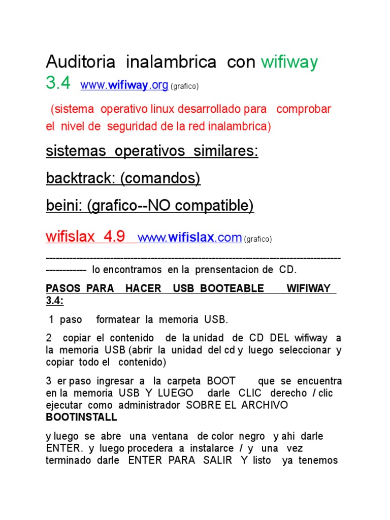 Wifiway | PDF | Ventana (informática) | USB