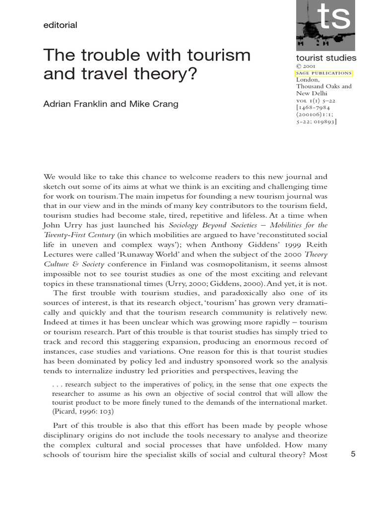Rethinking Tourism Studies: Challenges Ahead | PDF | Tourism | Theory