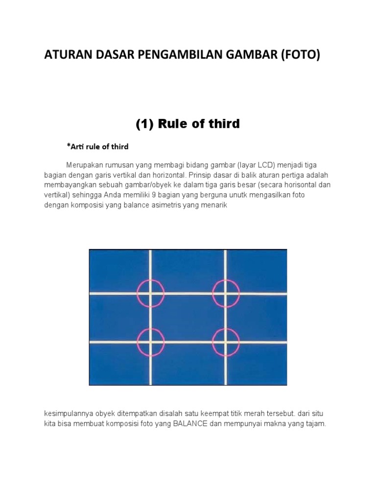 Aturan Dasar Pengambilan Gambar | PDF