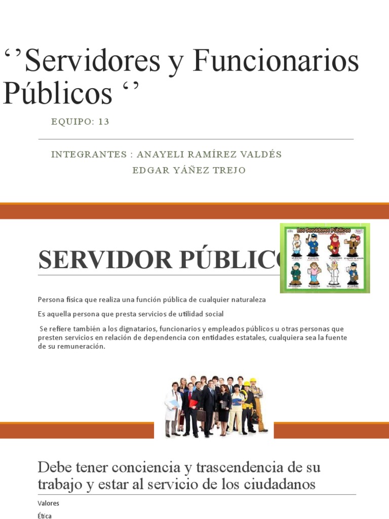 Servidores y Funcionarios Públicos Exposicion | PDF | Servicio Civil ...