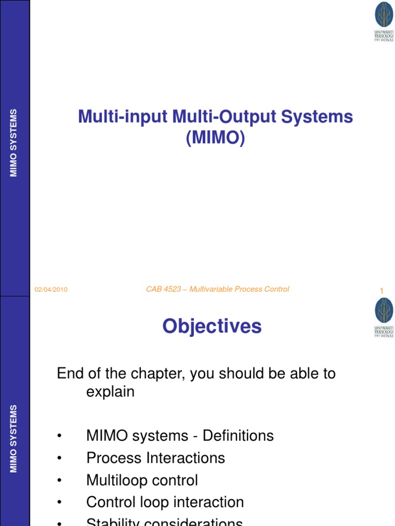 MIMO Part 1 | PDF | Process Control | Control Theory