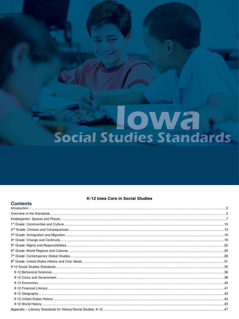Iowa Core Social Studies Standards K-12 | PDF | Economics | Community