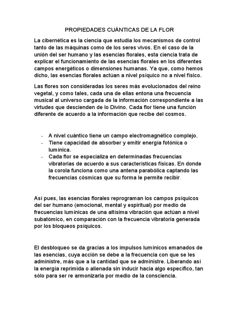 Propiedades Cuánticas de La Flor | PDF | Mecánica cuántica | Ligero