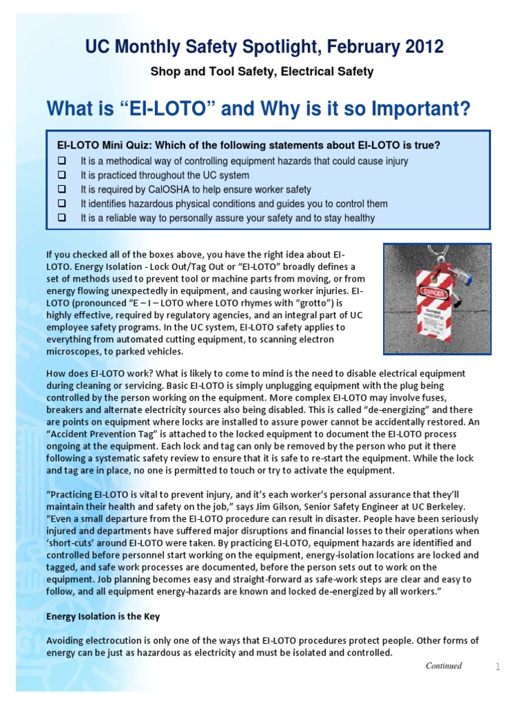 What Is - EI-LOTO - and Why Is It So Important | PDF | Safety