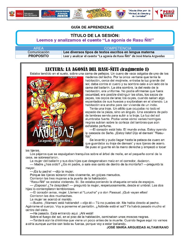 Lectura y Análisis La Agonía de Rasu Ñiti | PDF