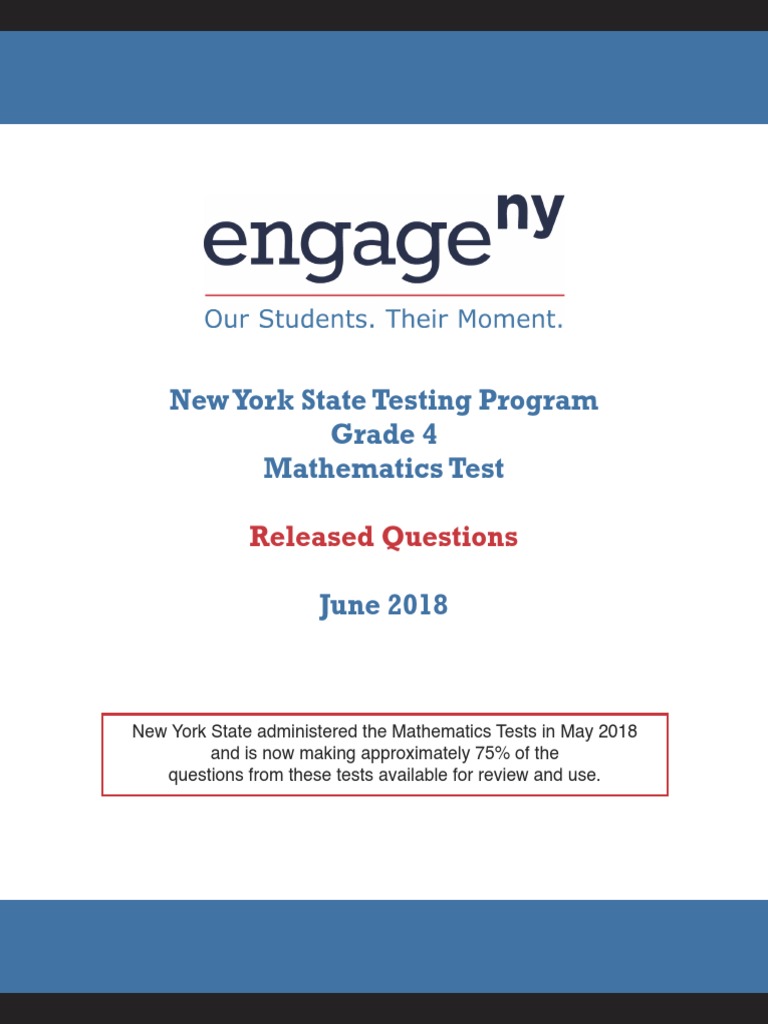 New York State Testing Program Grade 4 Mathematics Test: Released ...
