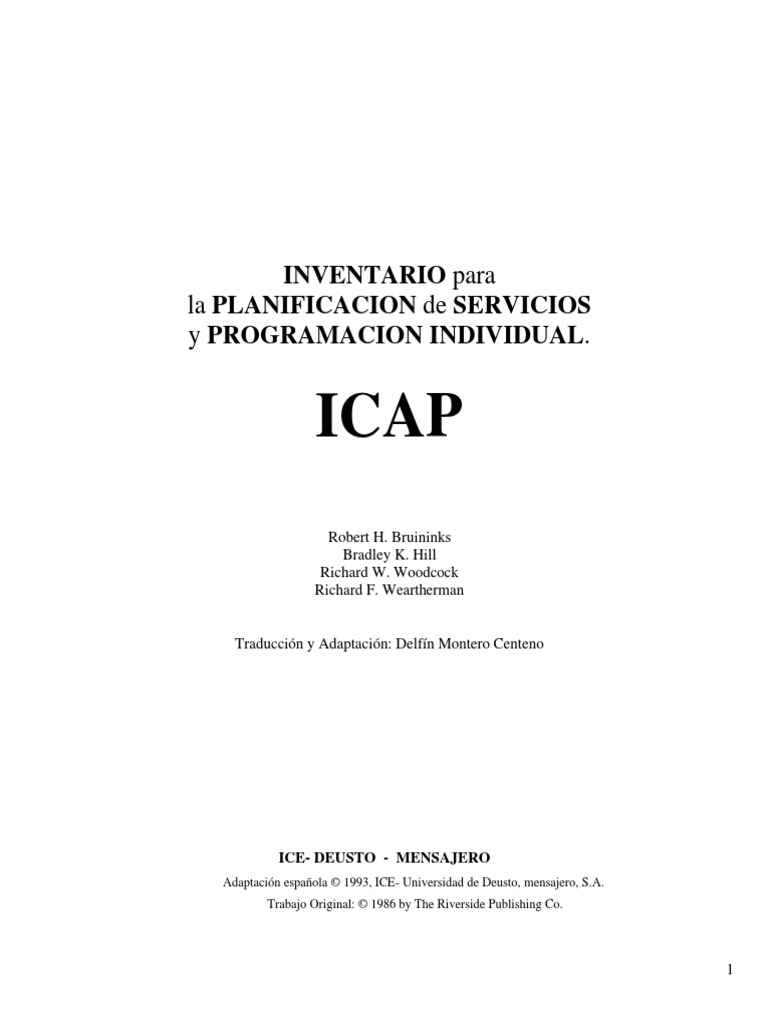 Test, ICAP Español, Protocolo A | PDF | Discapacidad intelectual | Baño