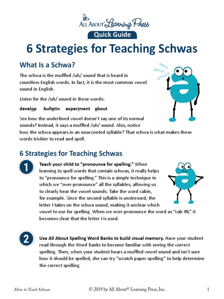 6 Strategies For Teaching Schwas: What Is A Schwa? | PDF | Cognitive ...
