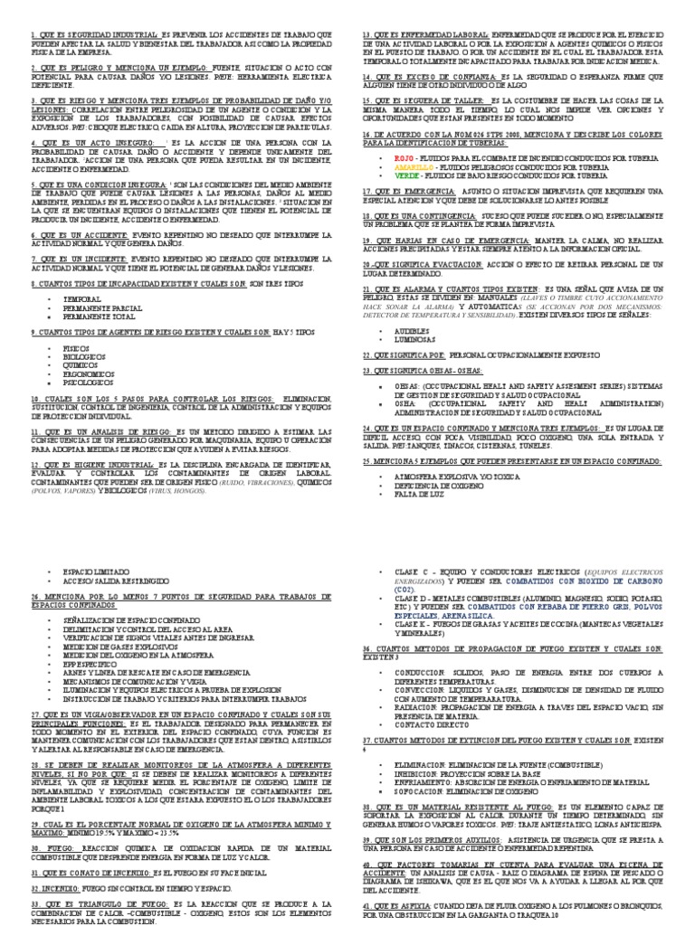 Examen EHS | PDF | Reanimación cardiopulmonar | Ingenieria Eléctrica