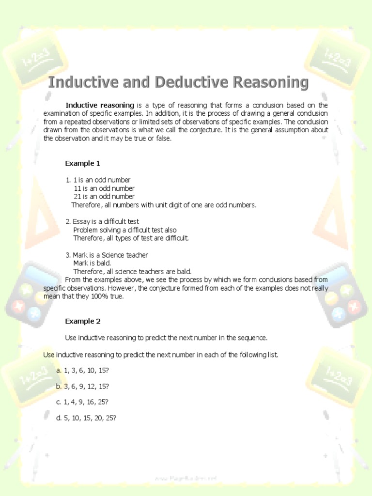 Inductive Vs Deductive Reasoning