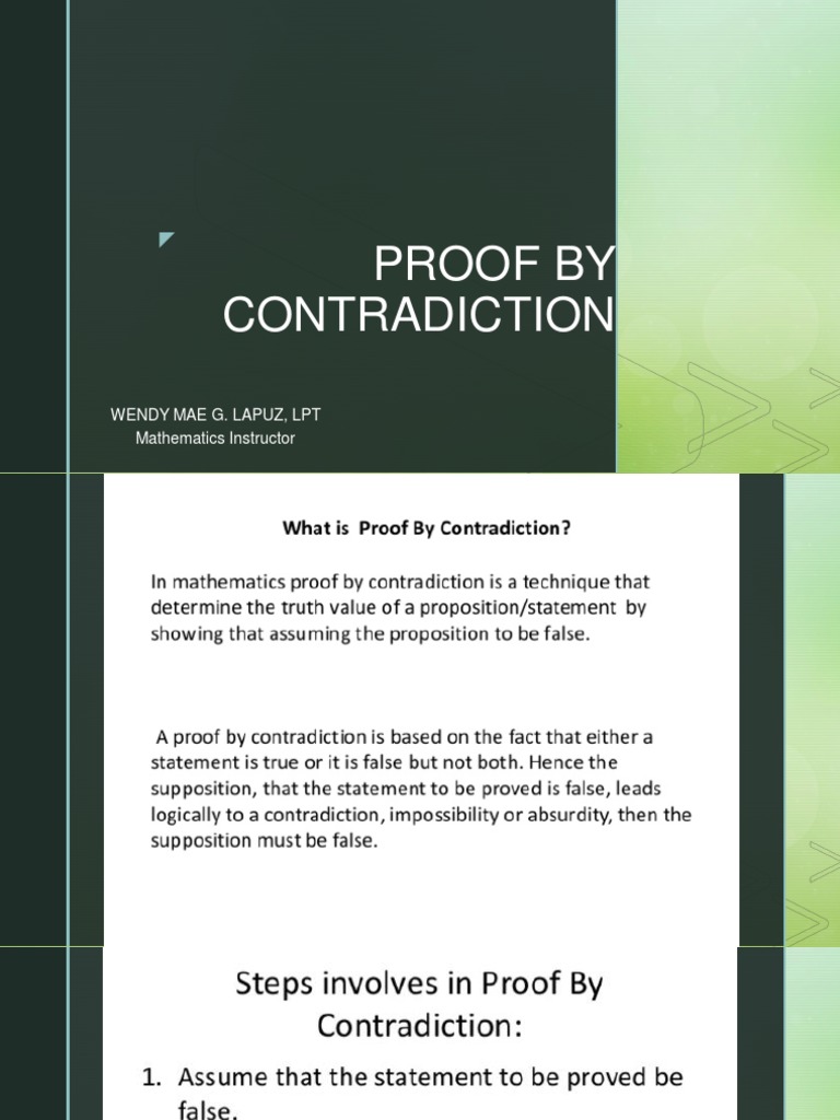 Proof by Contradiction | PDF