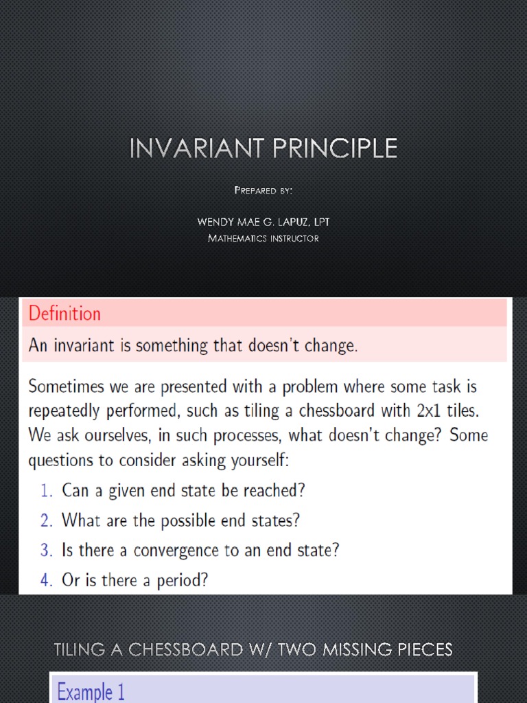 Invariant Principle | PDF