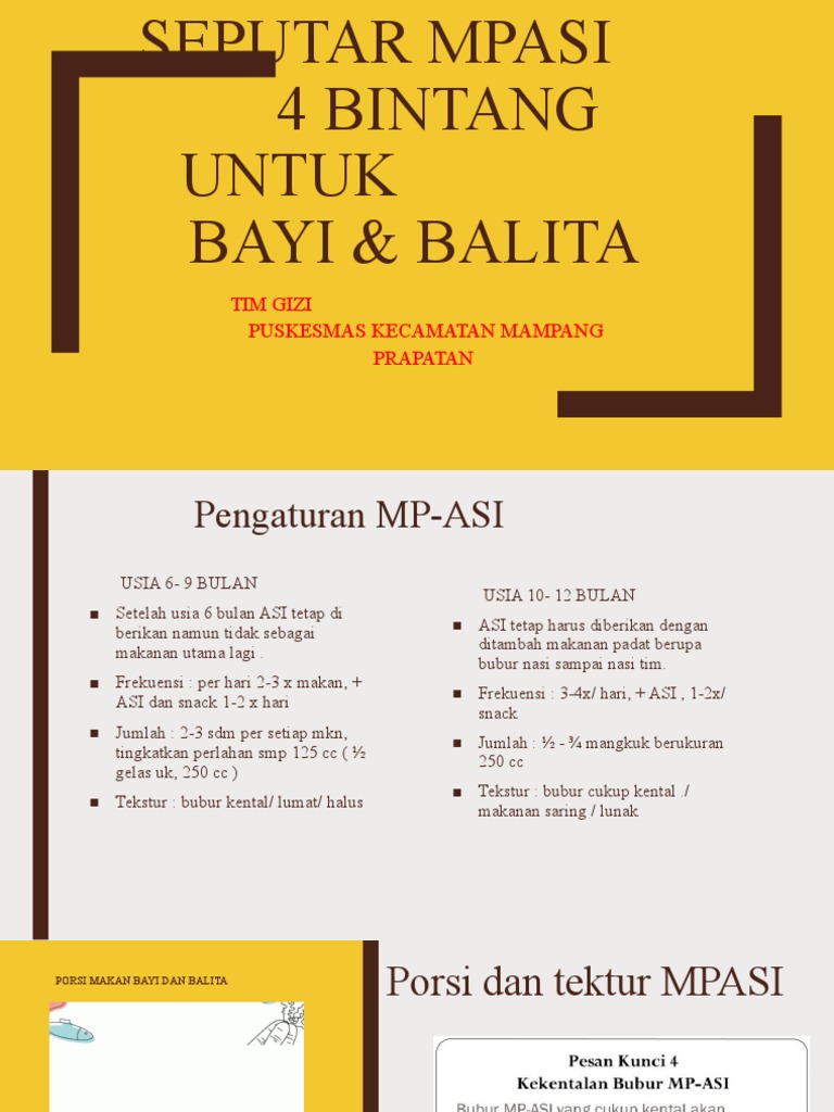 Contoh Menu Mpasi Bayi & Balita 4 Bintang | PDF