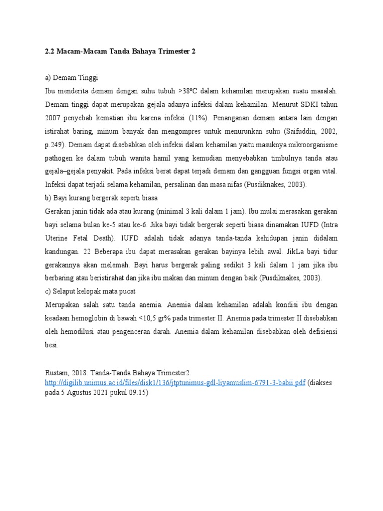 Tanda Bahaya Kehamilan Trimester 2 (Novia) | PDF Tanda Bahaya Kehamilan Trimester 2 (Novia) | PDF