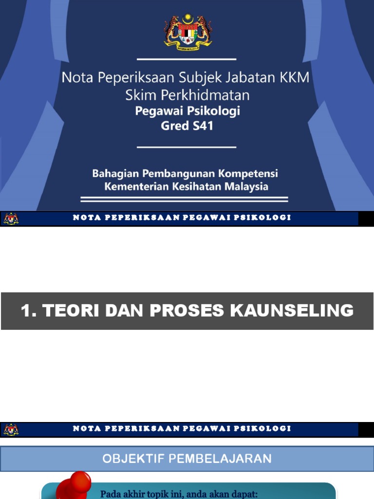 Pegawai Psikologi (Umum - Kaunseling) S41 | PDF