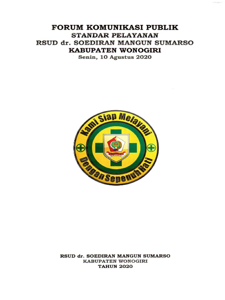 Laporan FKP Standar Pelayanan RSUD Dr. Soediran MS | PDF