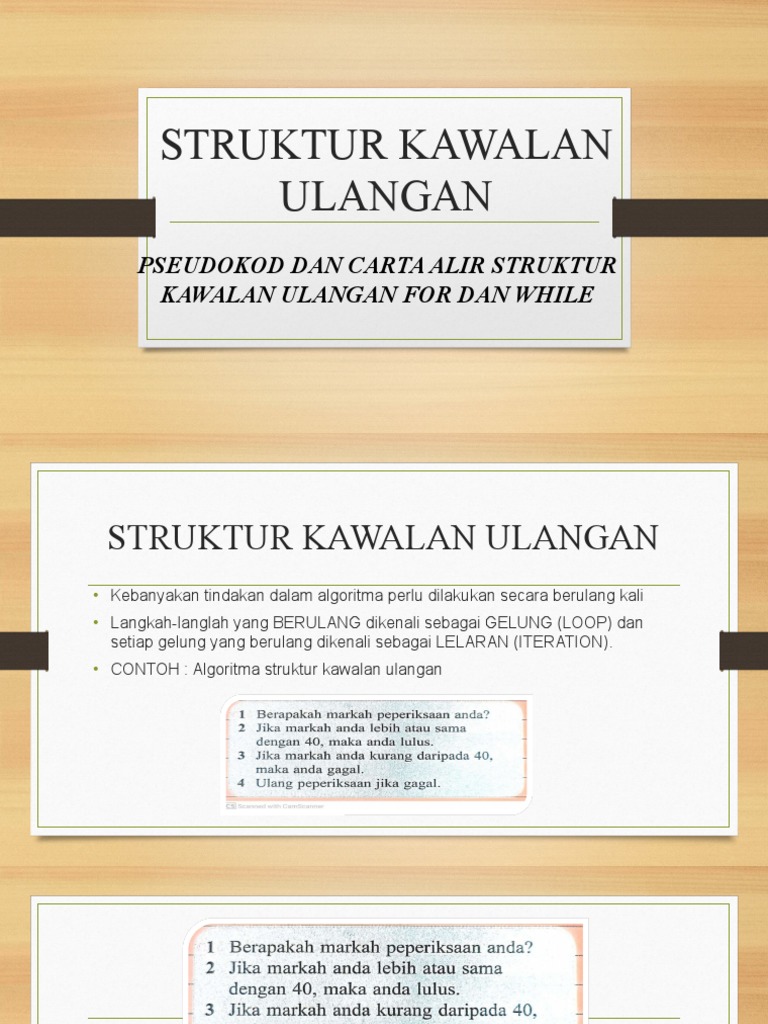 Nota Power Point Bab 3 - Struktur Kawalan Ulangan (For Dan While) | PDF
