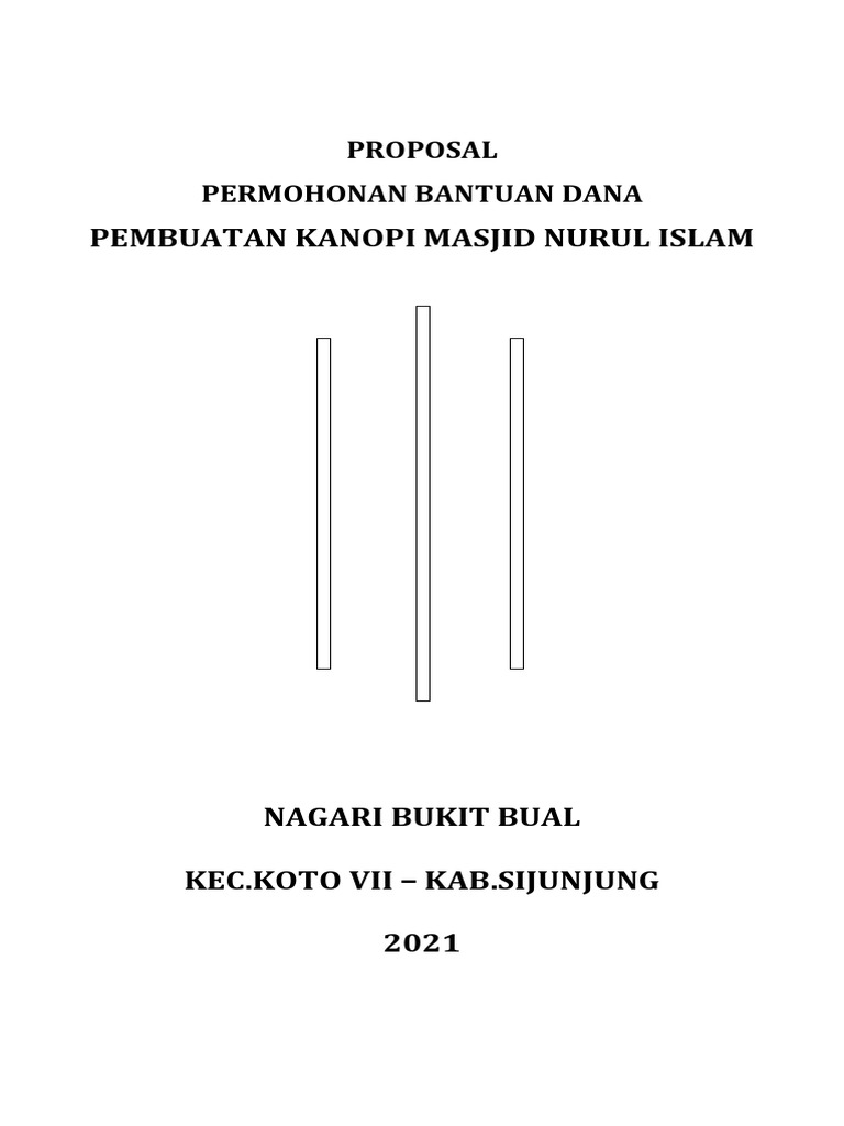 Pembuatan Kanopi Masjid Nurul Islam: Proposal Permohonan Bantuan Dana | PDF