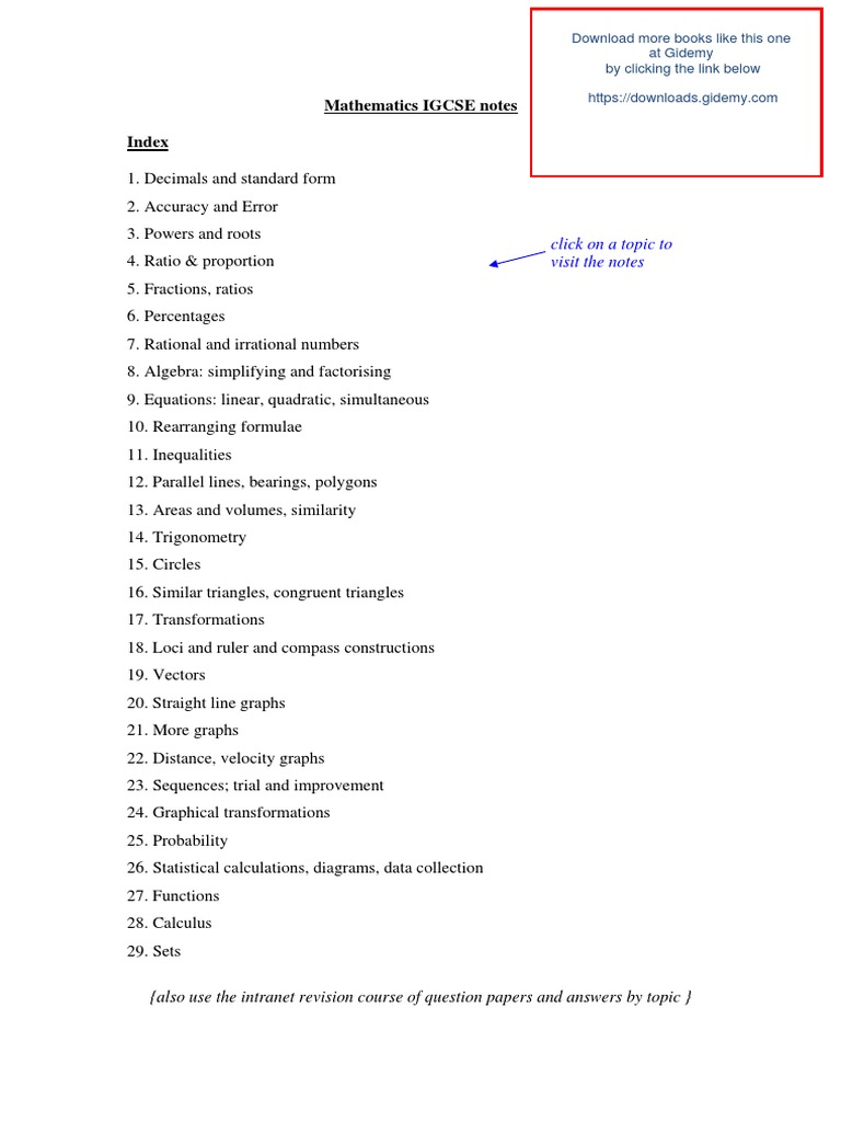 O Level Maths Notes PDF | PDF | Trigonometric Functions | Sine