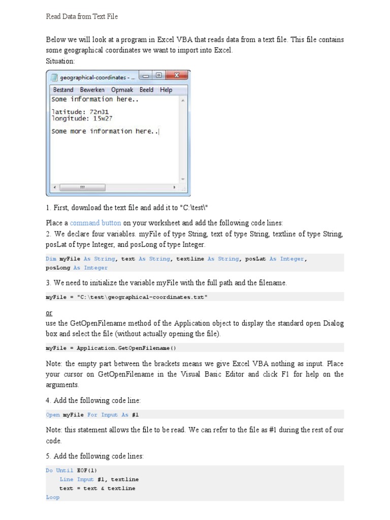 Read Data From Text File | PDF