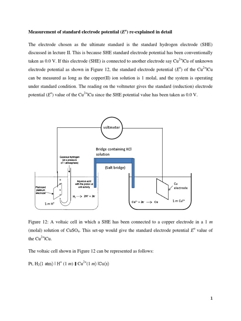 Measurement of standard electrode potentials explained | PDF | Redox ...