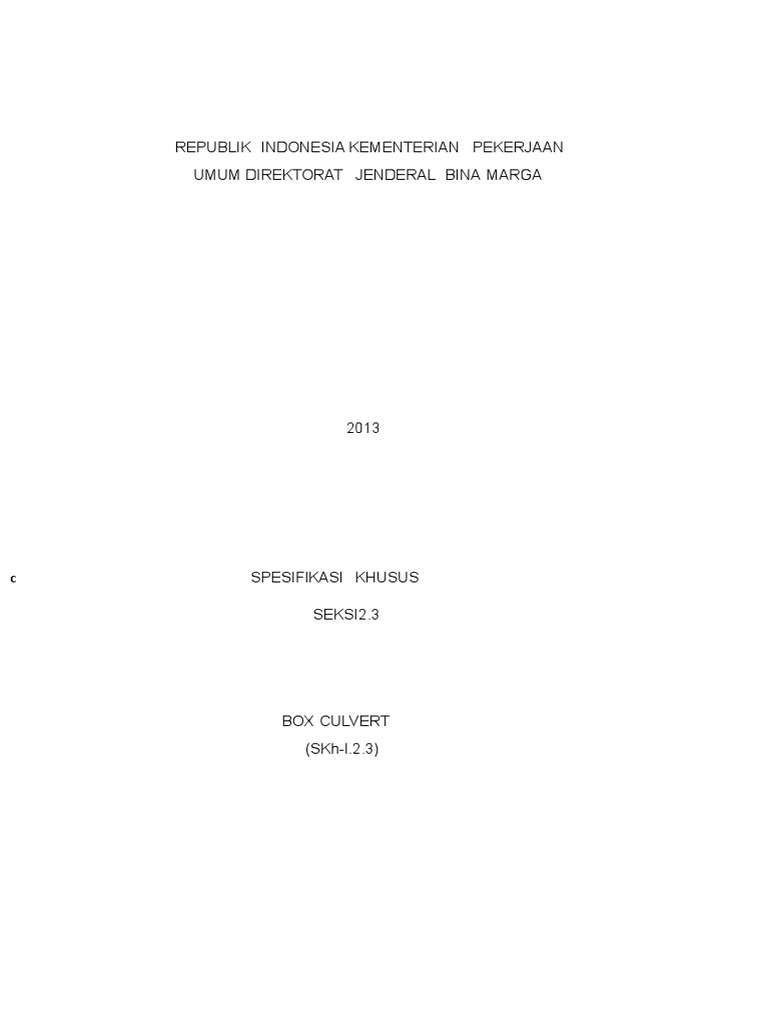 SKh-1.2.3 Box Culvert | PDF | Teknologi & Rekayasa