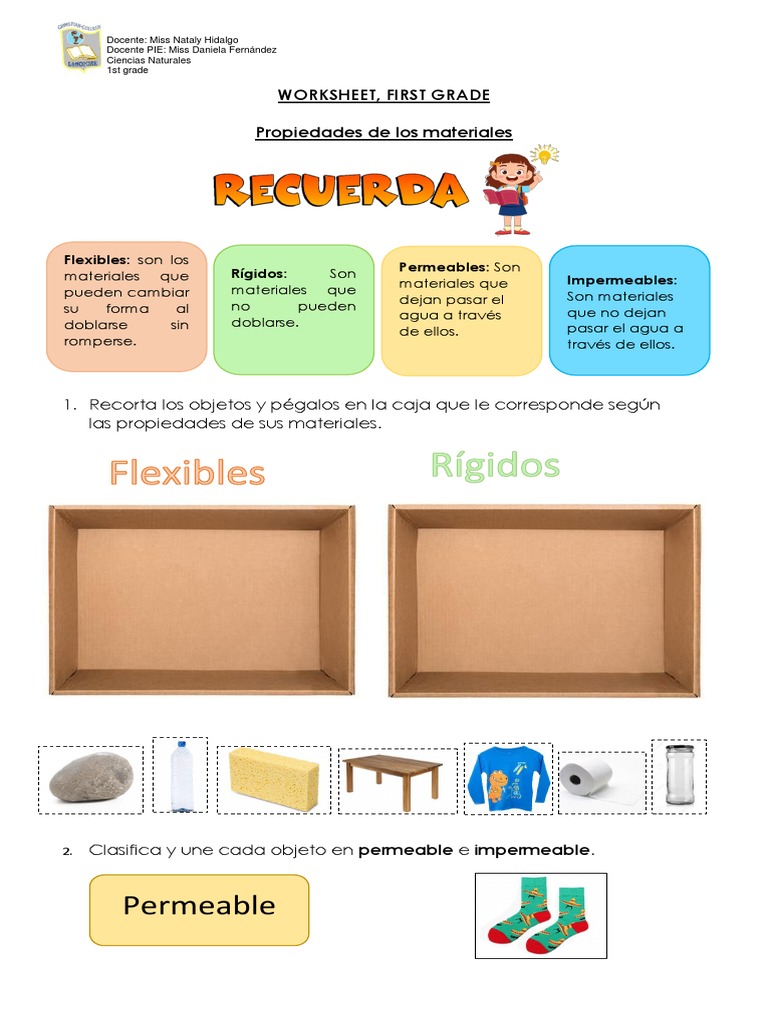 Guía Clasificación de Objetos. 1° Básico. | PDF | Artes del Lenguaje y ...