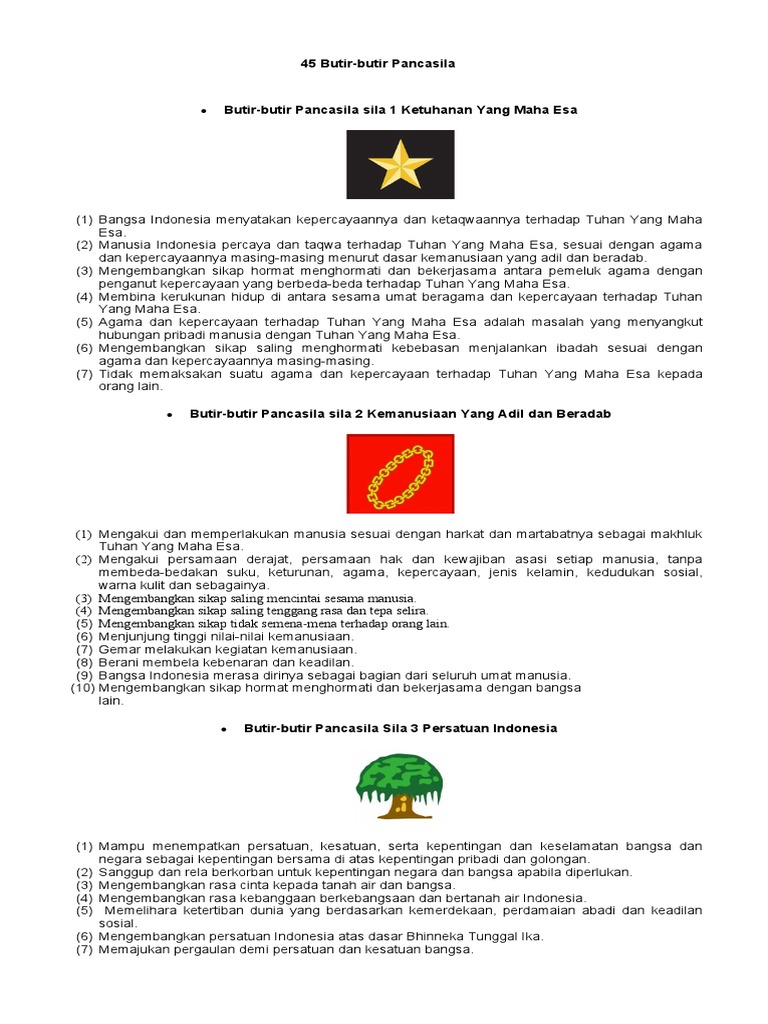 45 Butir Pancasila | PDF