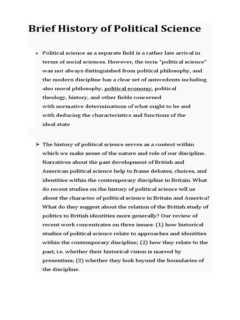 Brief History of Political Science | PDF | Political Science | Science