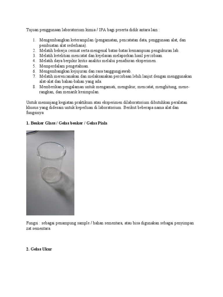 Peralatan Lab Kimia | PDF