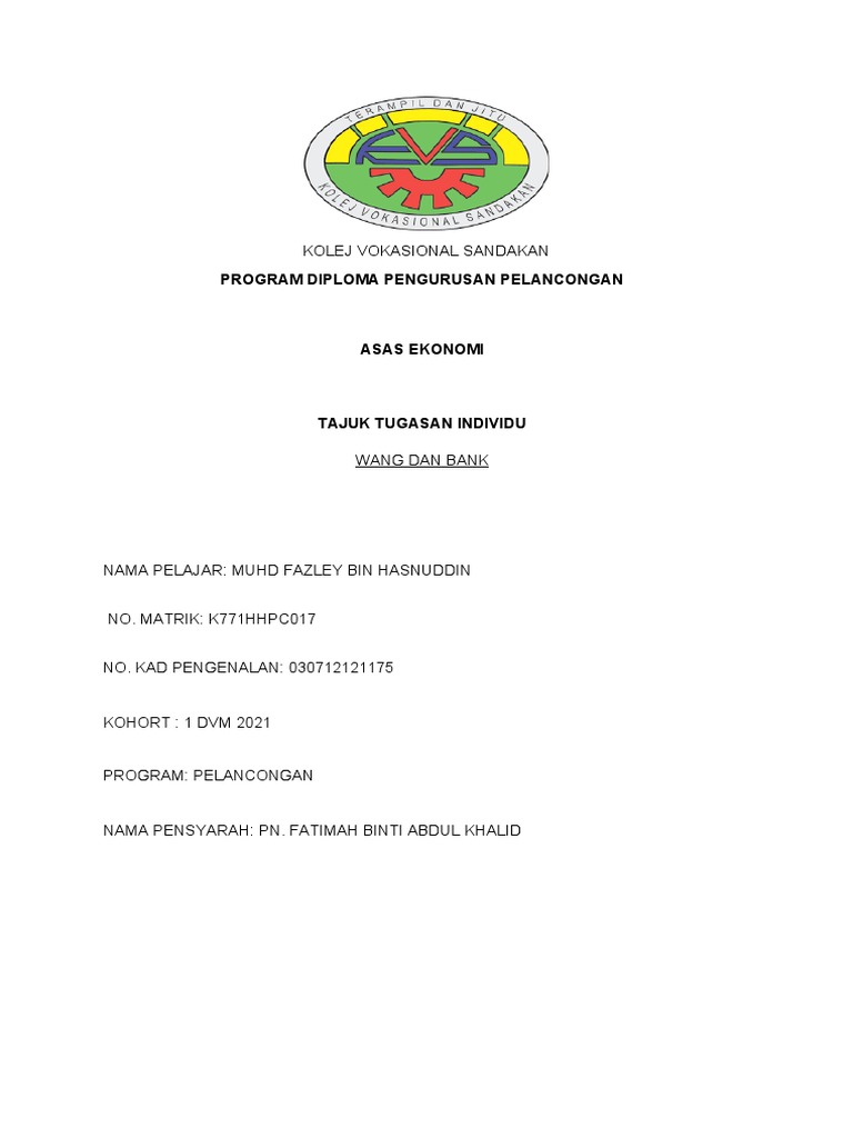 Tugasan Individu Asas Ekonomi | PDF