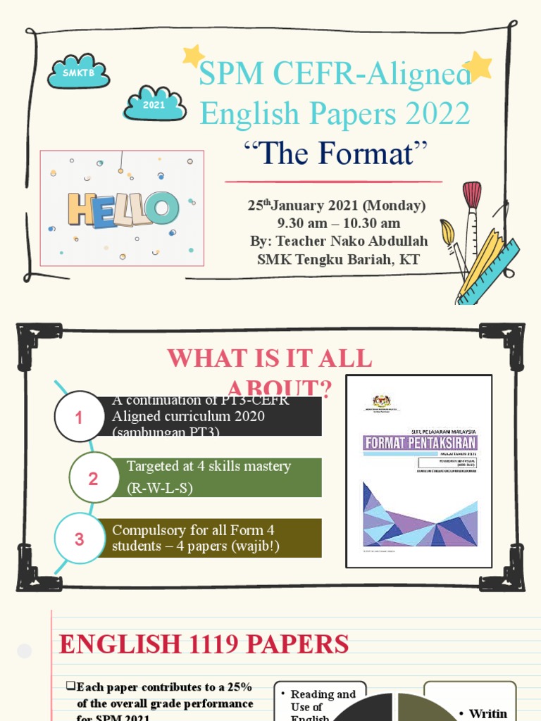 SPM CEFR-Aligned English Format 2022 | PDF | Rubric (Academic ...