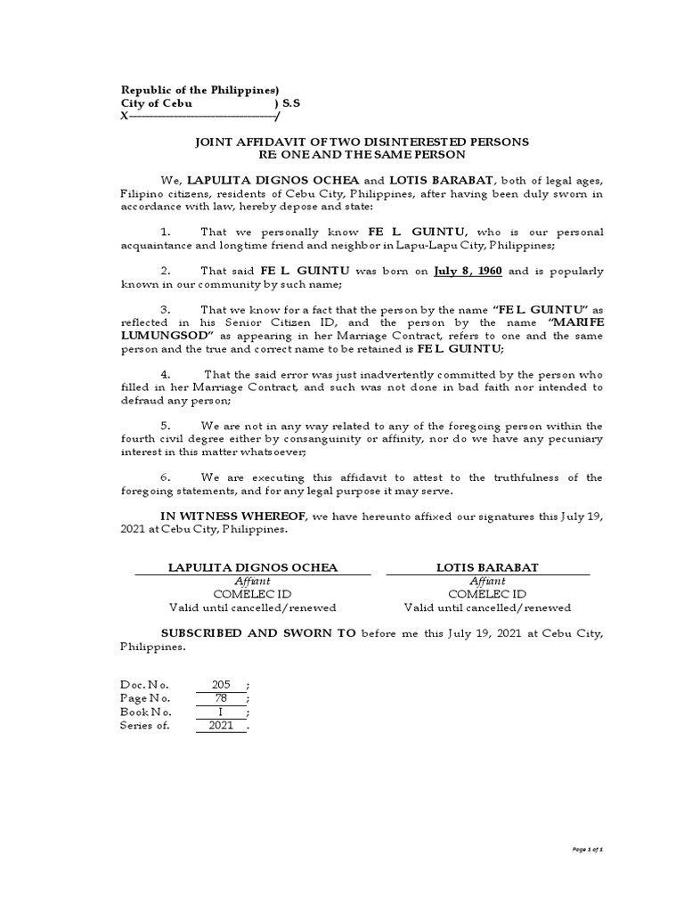 Affiant Affiant: Page 1 of 1 | PDF | Social Science