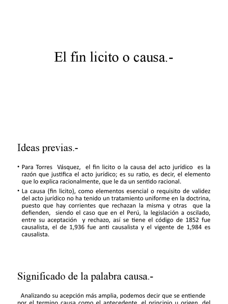 El Fin Licito o Causa | PDF | Intención (Derecho Penal) | Principios éticos