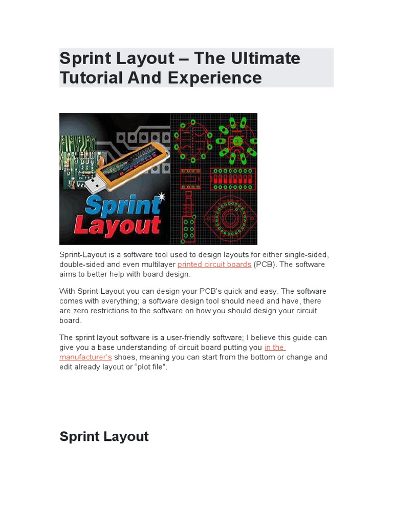 Sprint Layout - The Ultimate Tutorial and Experience | PDF | Printed ...