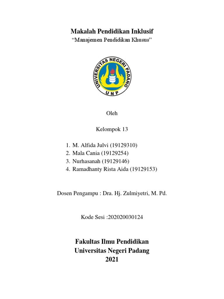 Makalah Pend. Iklusif KLP 13 | PDF | Karier & Perkembangan | Pengembangan Diri
