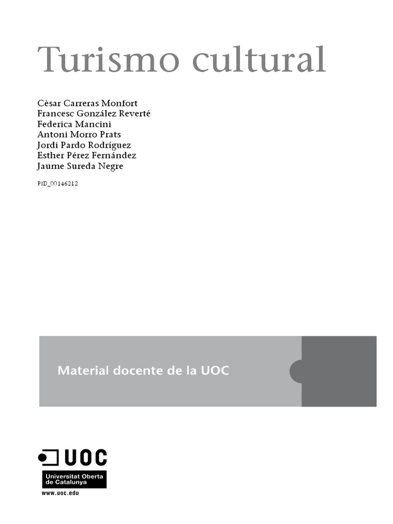 Uoc Patrimonio Cultural | PDF | Turismo | Bienes (Ley)