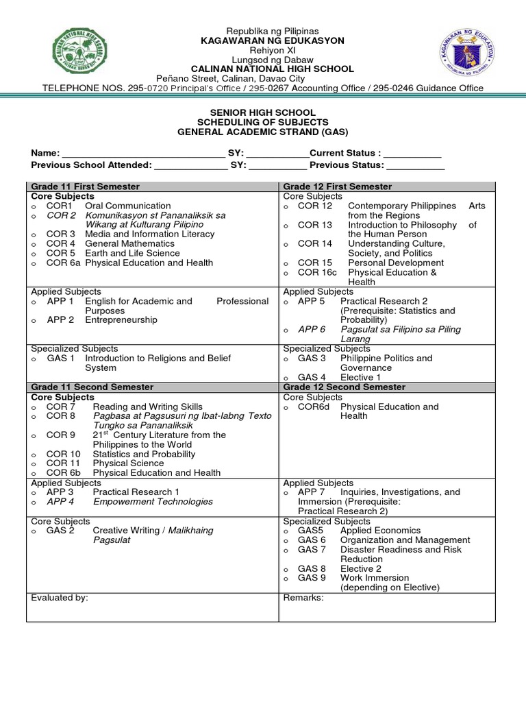 Prospectus SHS PDF | PDF | Science | Philippines