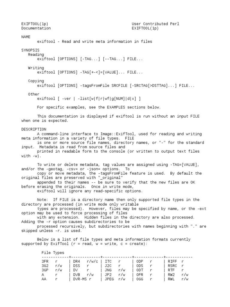 Exif | PDF | Comma Separated Values | Computing