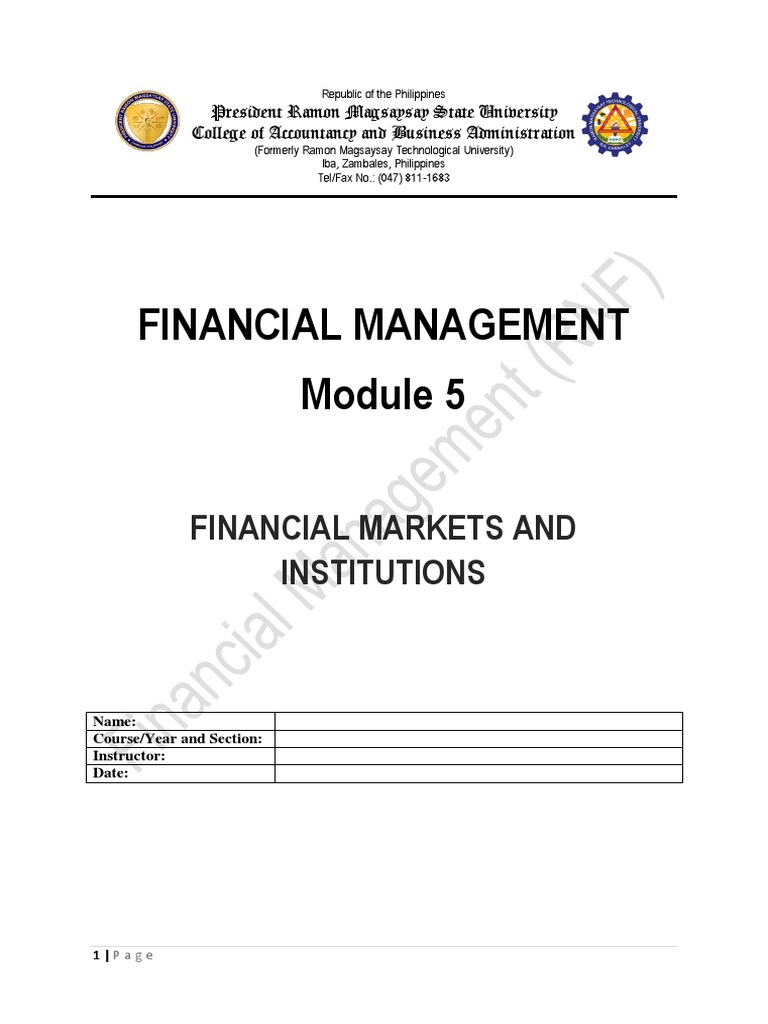 Module5-Financial Markets and Institutions | PDF | Securities (Finance) | Stocks