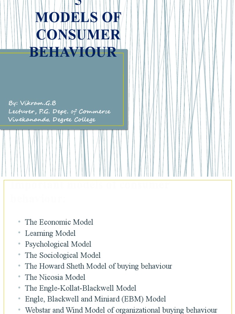 Overview of Consumer Behavior Models | PDF | Behavior | Consumer Behaviour