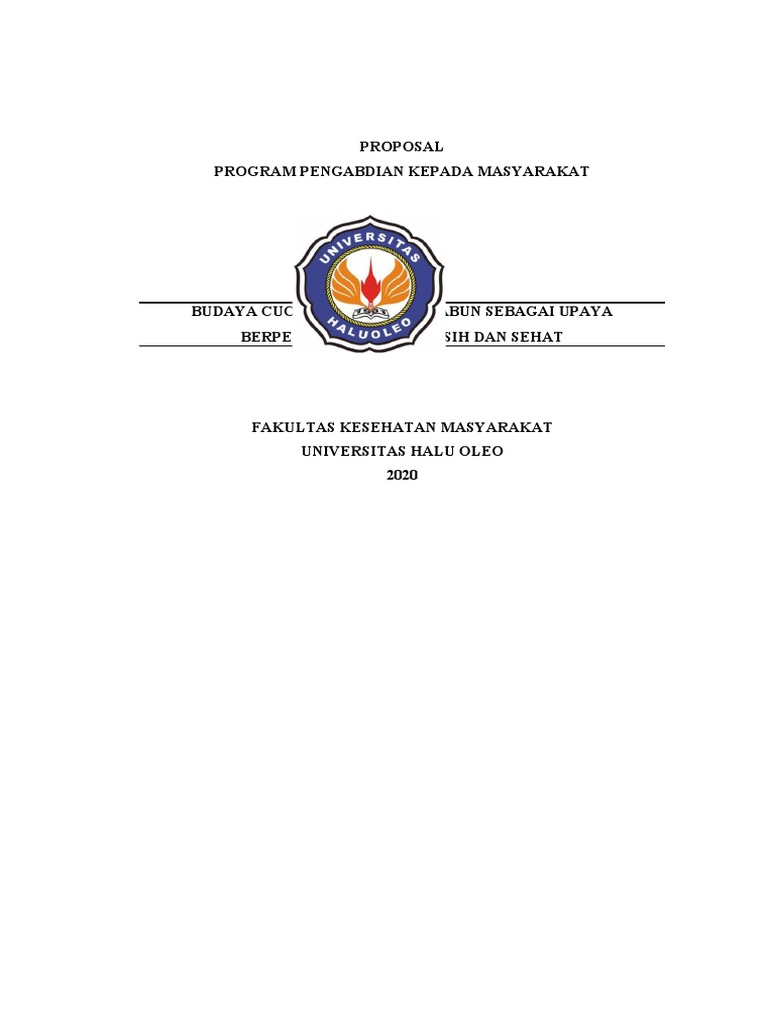 Proposal Cuci Tangan PHBS | PDF