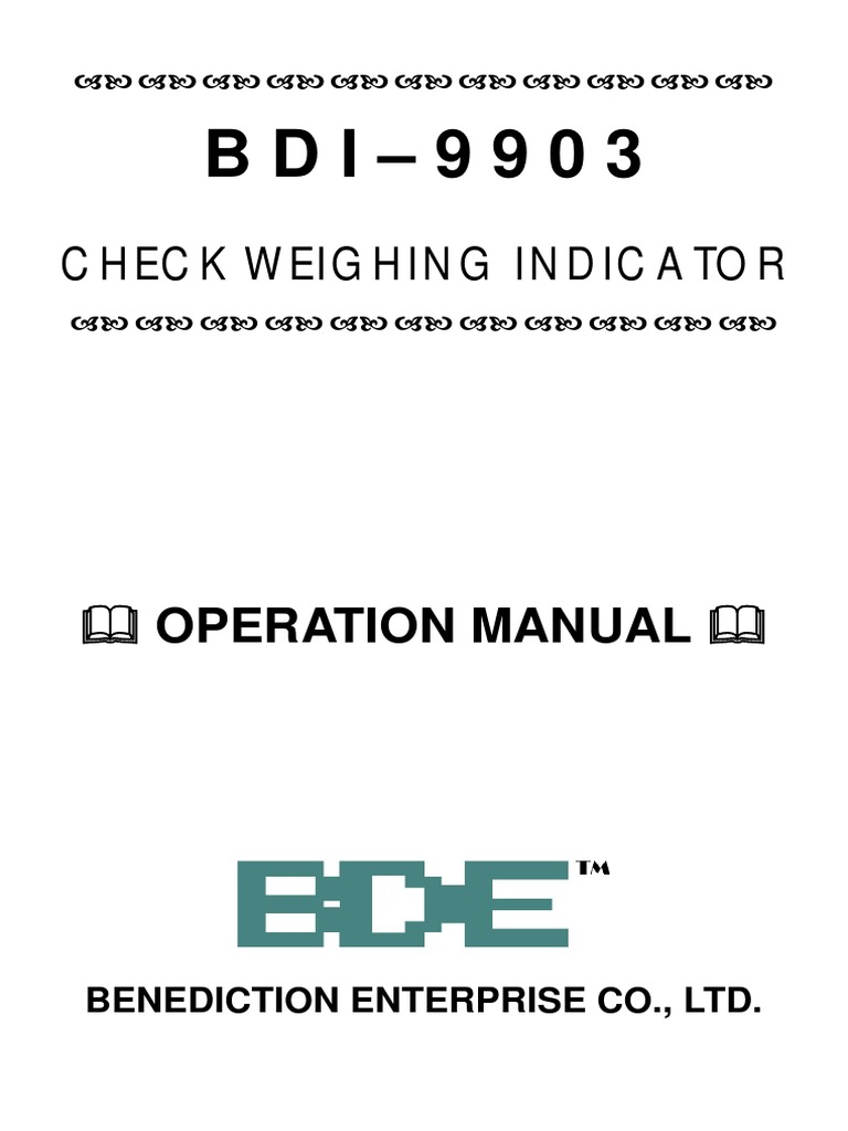 Check Weighing Indicator: Operation Manual | PDF | Calibration | Analog ...