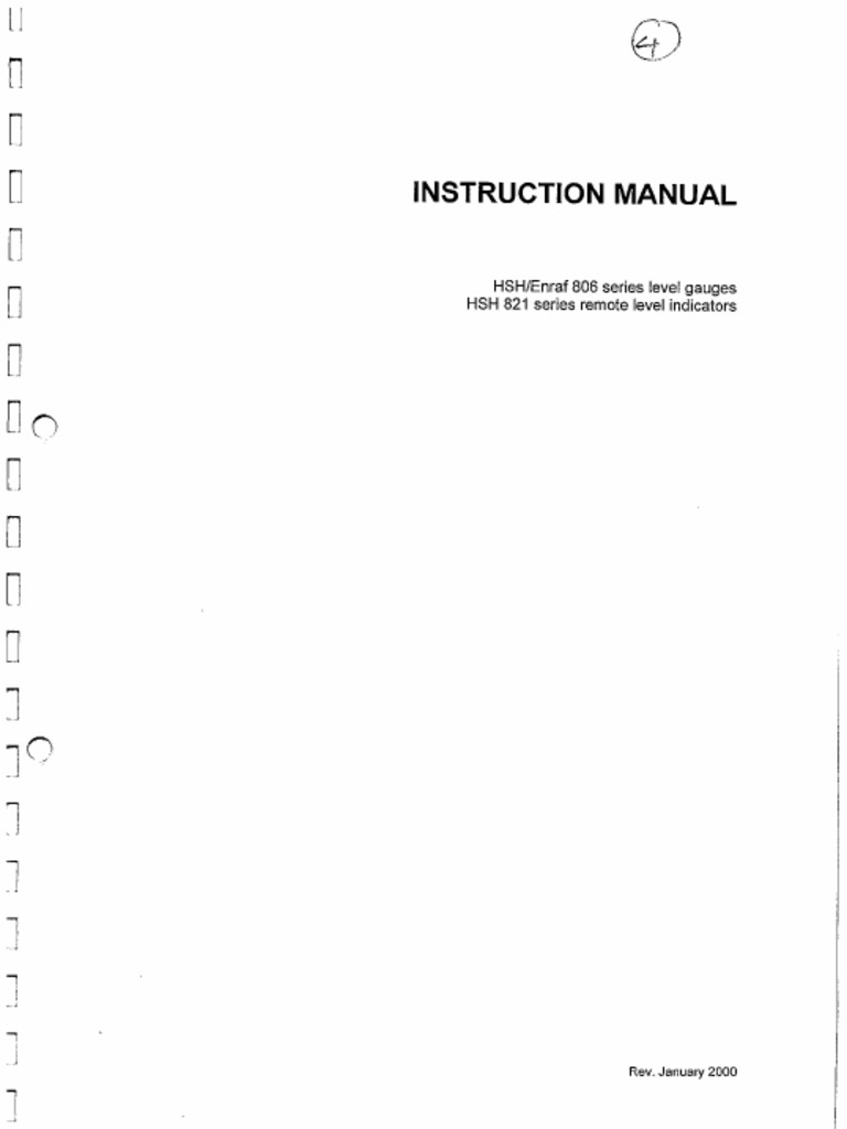 LADY LINN - HSH - Enraf 806 Series Level Gauges HSH - 821 Series Remote ...