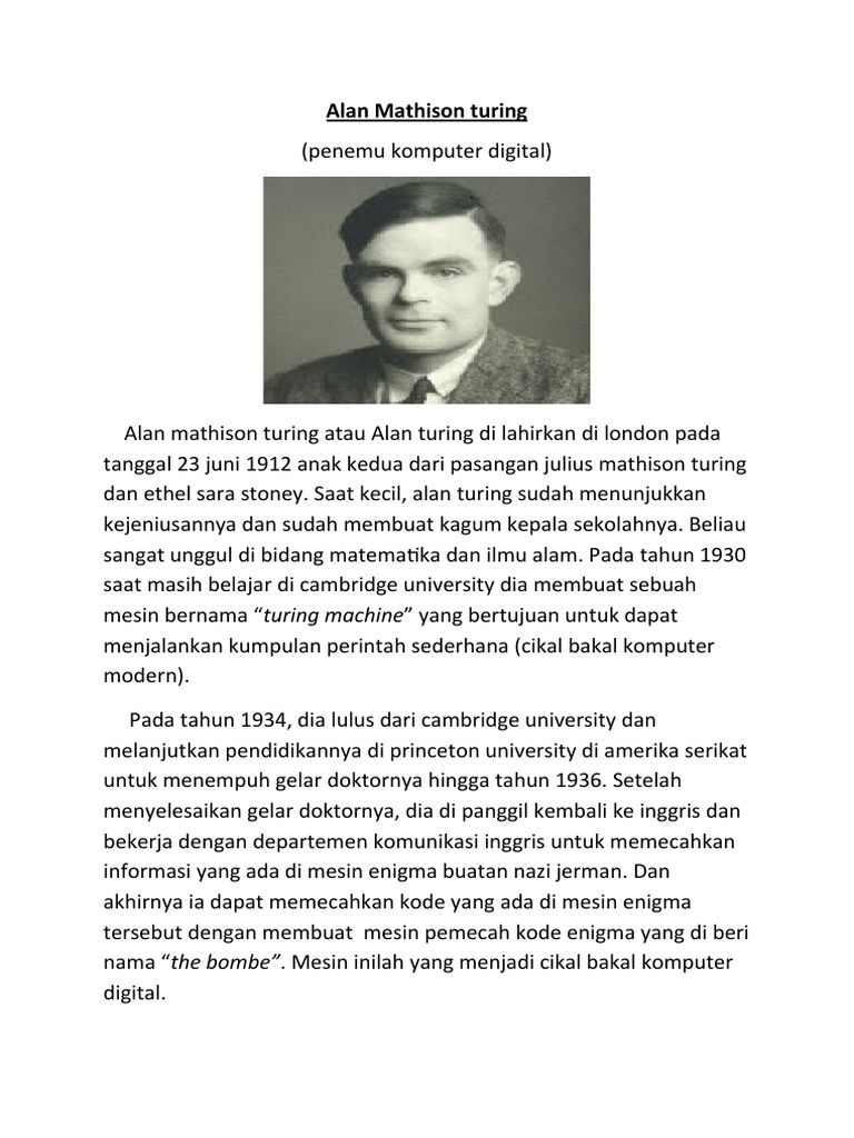 Alan Mathison Turing | PDF