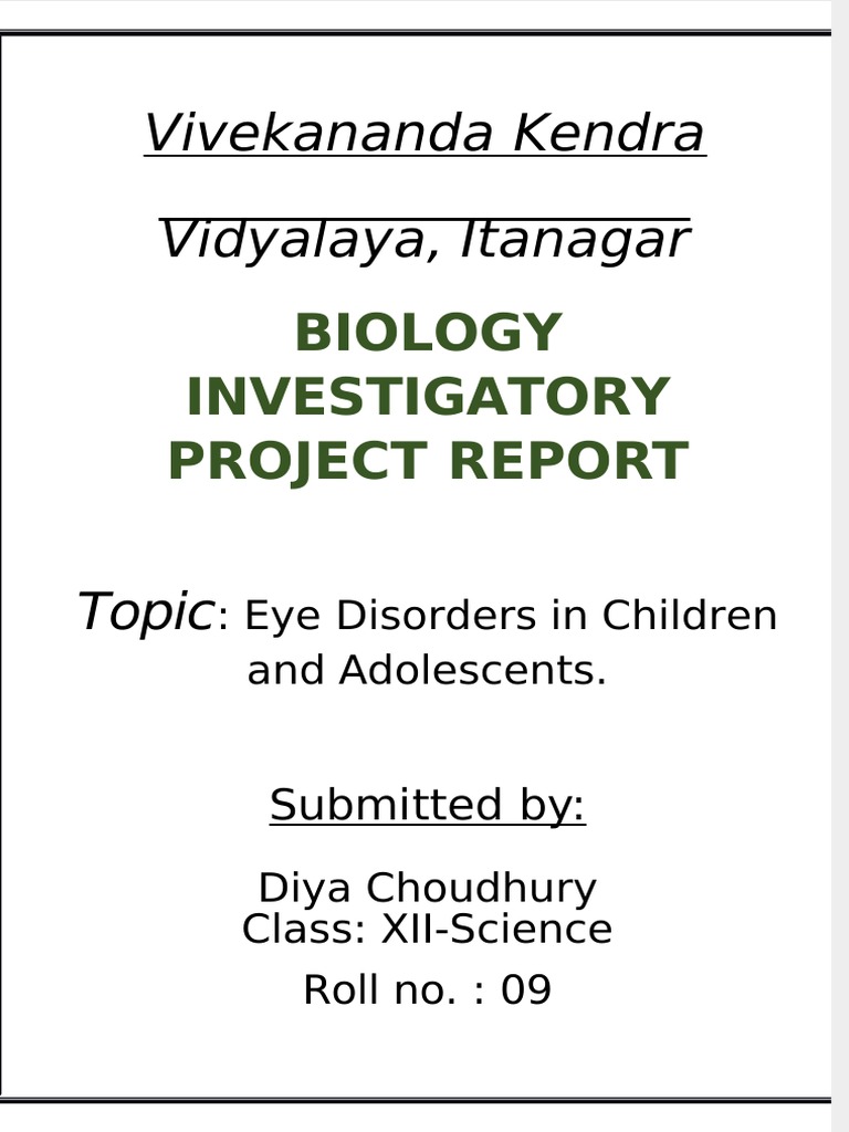 Understanding Eye Disorders in Children and Adolescents: An ...