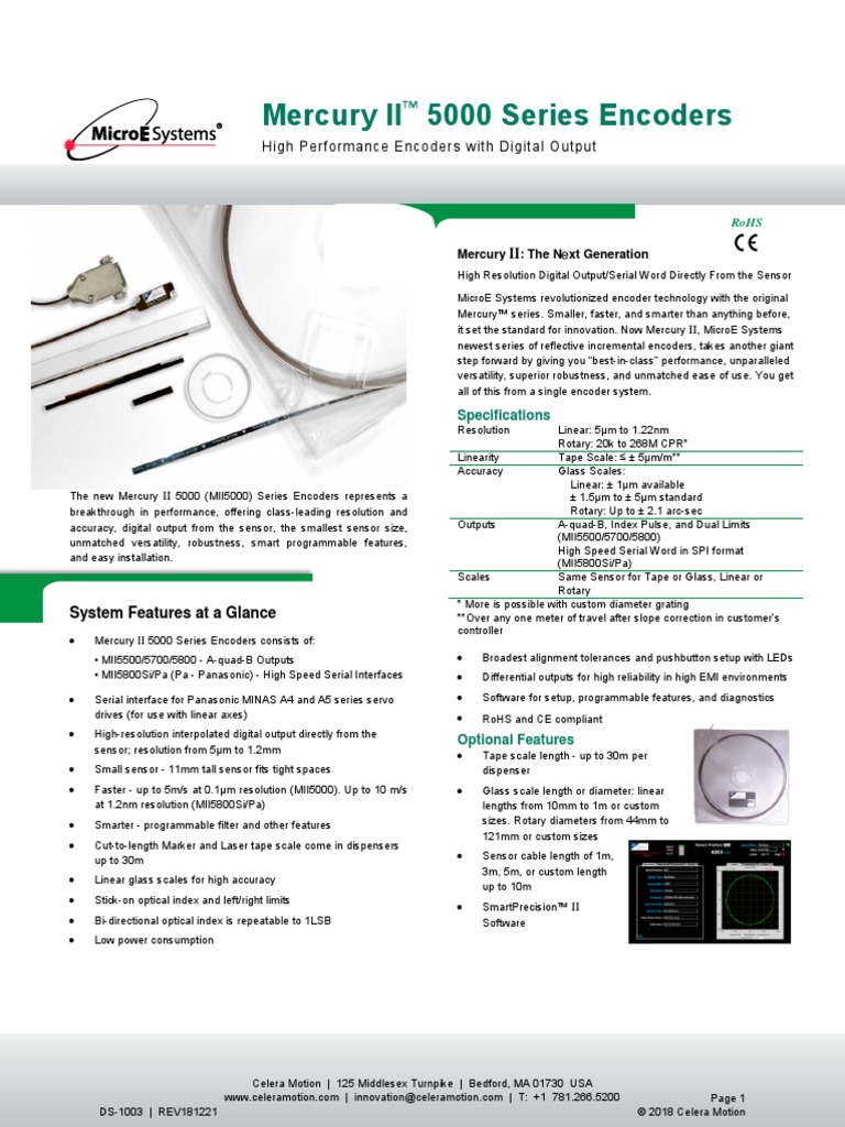 Mercury II 5000 Series Encoders: High Performance Encoders With Digital ...